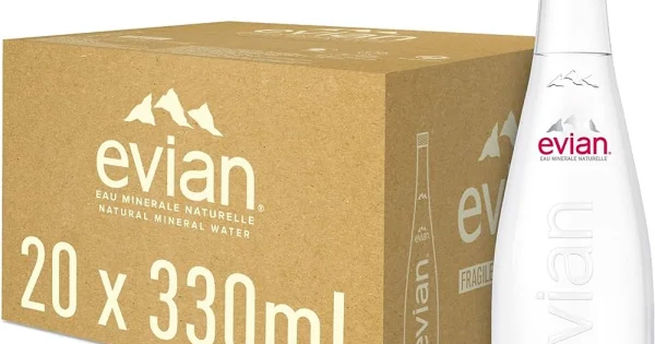evian Natural Mineral Water 330ml Glass, Case of 20