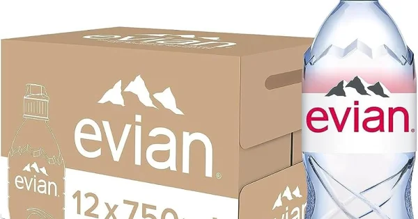 evian Natural Mineral Water 750ml Sportcap, Case of 12