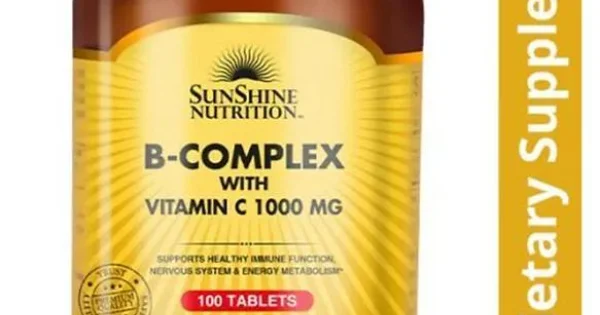 Sunshine Nutrition B Complex With Vitamin C 1000 mg 100 Tablets