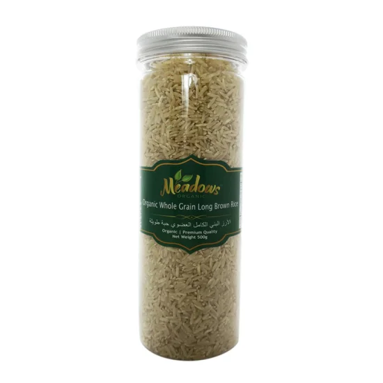Meadows Organic Whole Grain Long Brown Rice 500g, Pack Of 6