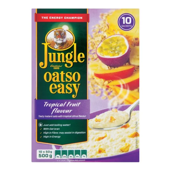 Jungle Oatso Easy Tropical Fruit Flavour 6x500g, Pack Of 3