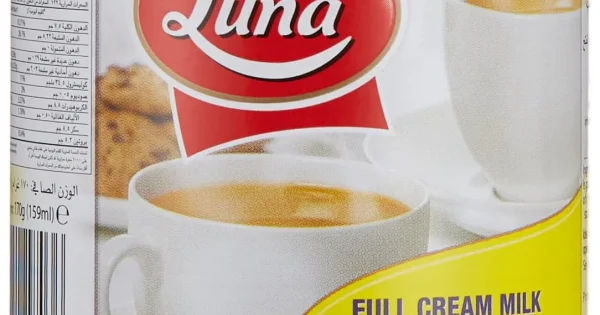 Luna Full Cream Evaporated Milk Popular 170g, Pack Of 48