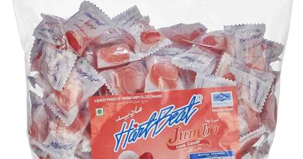 Hartbeat Jumbo Love Lychee Candy 1kg, Pack Of 10
