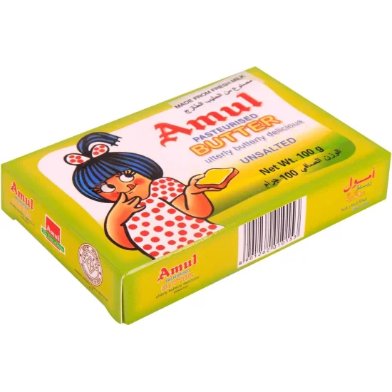 Amul Pasteurised Butter Unsalted 100g, Pack Of 12