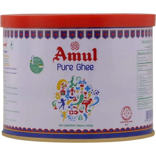 Amul Pure Ghee 500 ml, Pack Of 12