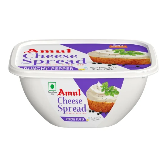 Amul Cheese Spread Pepper 200g, Pack Of 12