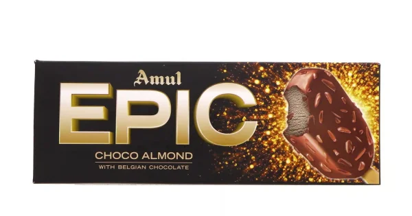 Amul Epic Ice Cream Choco Almond 80 ml, Pack Of 16