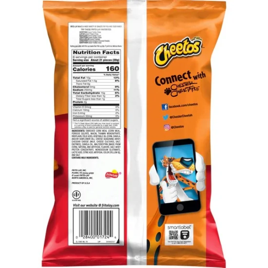 Cheetos Crunchy Cheese Flavored Snacks, Made With Real Cheese, 8 Oz ...