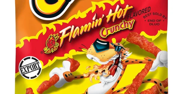 Cheetos Crunchy Flaming Hot Chips 8 Oz (227g), Pack Of 4