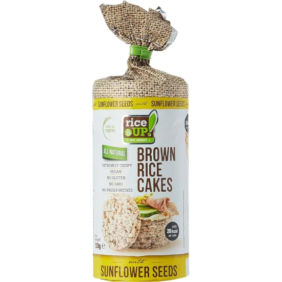 Rice Up Whole Grain Rice Cakes Sunflower Seeds 120g, Pack Of 6