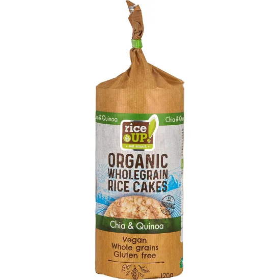 Rice Up Organic Brown Rice Cakes Chia & Quinoa 120g, Pack Of 6