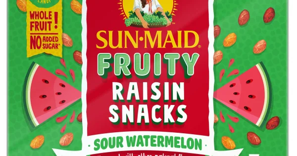 Sun-Maid Fruity Raisin Snacks Sour Watermelon Golden Raisins 7 Pouches 20g