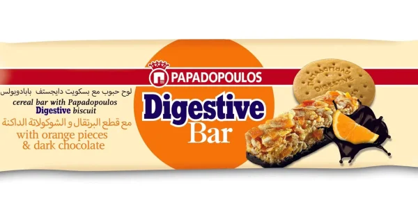 Digestive Bar With Orange And Dark Chocolate 28g, Pack Of 12