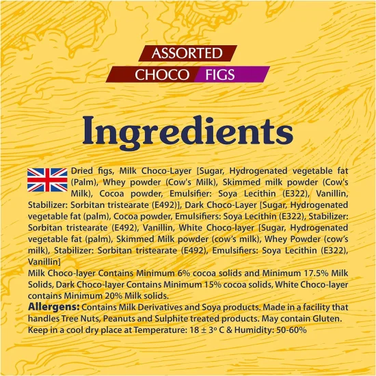 Arabian Delights Choco Figs Assorted 250g Pouch, Pack Of 6