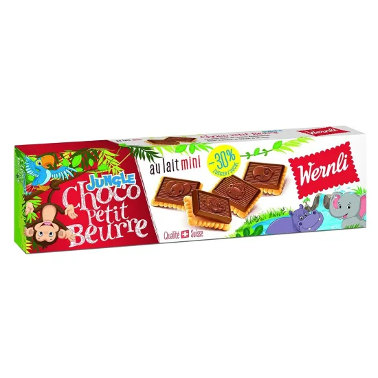 Wernli Jungle Choco Petit Beurre 3x125g