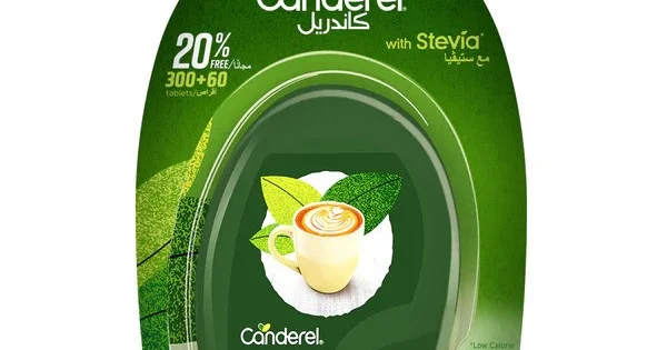 Canderel Stevia 300 TABS+60 TABS Free, Low Calorie Sweetener, Pack Of 6