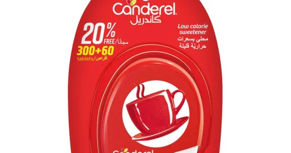 Canderel Aspartame 300 TABS+60 TABS Free, Low Calorie Sweetener, Pack Of 6