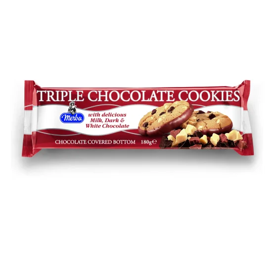 Merba Triple Chocolate Cookies 180g, Pack Of 6