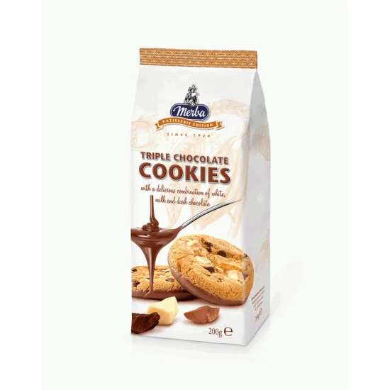 Merba Patisserie Triple Chocolate Cookies 200g, Pack Of 6