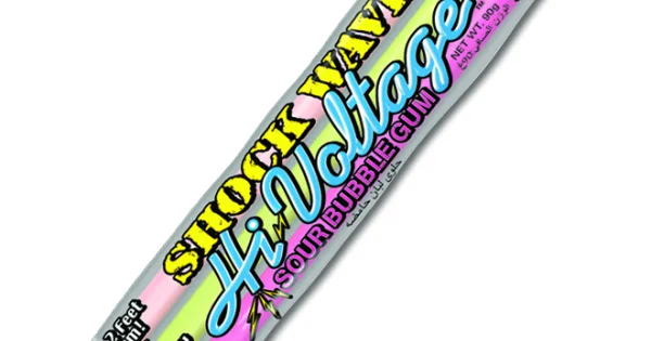 Shock Wave Hi-Voltage Sour Bubble Gum 90g, Pack Of 6
