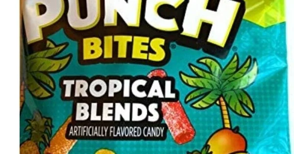 Sour Punch Bites Tropical Blends 105g, Pack Of 6