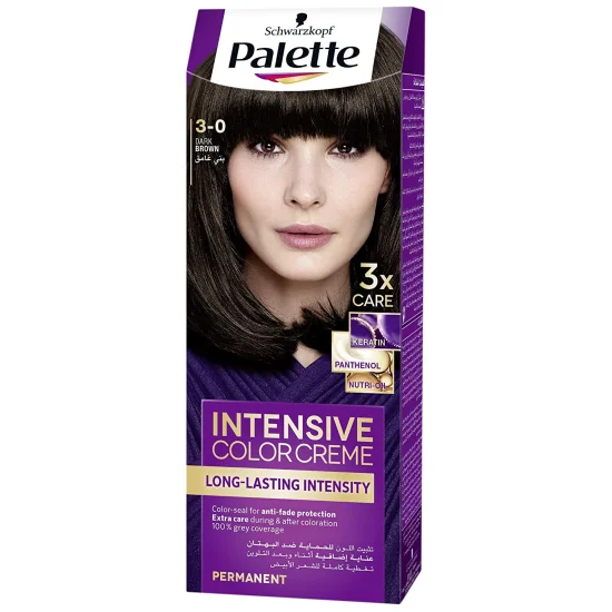 Palette Intensive Color Cream, 3-0 Dark Brown, Pack Of 10