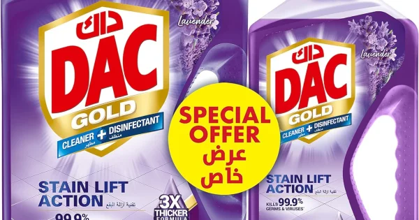 Dac Gold Disinfectant Multi-Purpose Cleaner Lavender, 3 Ltr + 1 Ltr ...