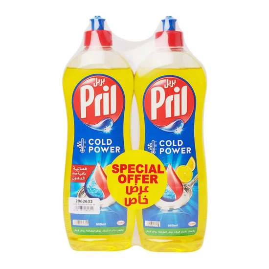 Pril Lemon Dishwash Liquid, 2 x 950ml, Pack Of 6