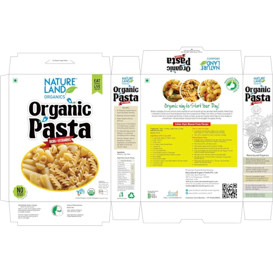 Natureland Organics Pasta Penne 250g, Pack Of 6