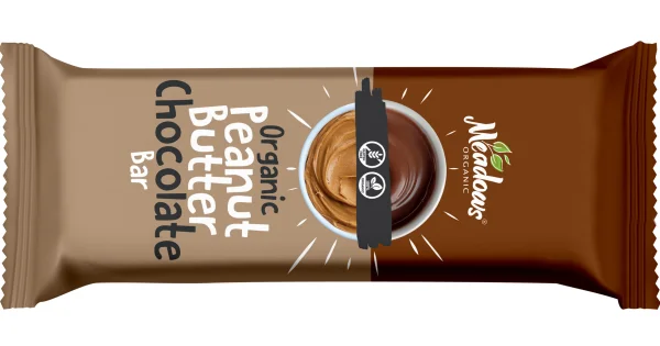 Meadows Organic Peanut Butter Chocolate Bar 40g, Pack Of 10