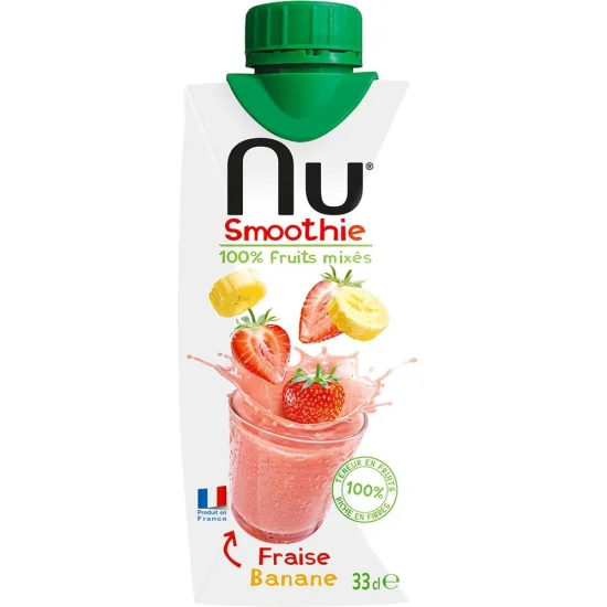 Nu Smoothie Strawberry Banana Juice 330 ml, Pack Of 12