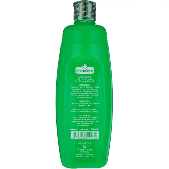 Green Cross Isopropyl Alcohol 70% Solution 500ml, Pack Of 24