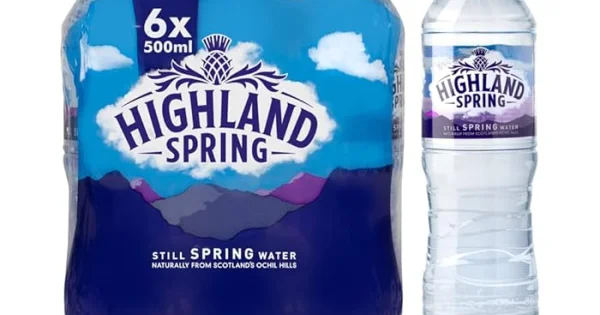 Highland Spring Still Spring Water 6 x 500 ml, Pack Of 4