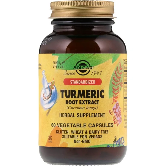 Solgar Standardized Full Potency Turmeric Root Extract 60 Vegetable ...