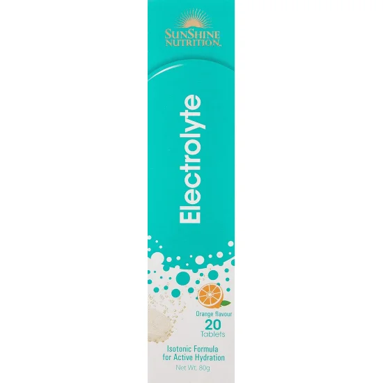 Sunshine Nutrition Electrolyte Effervescent Orange 20 Tablets