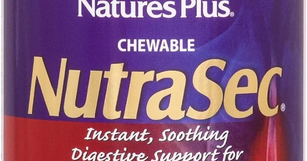 Natures Plus Nutrasec With Gastro-Block Peppermint 90 Chewable Tablets