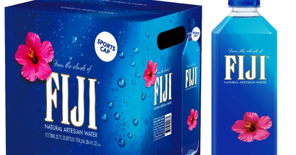 Fiji Water with Sports Cap - 700ml (Pack of 12 Bottles)